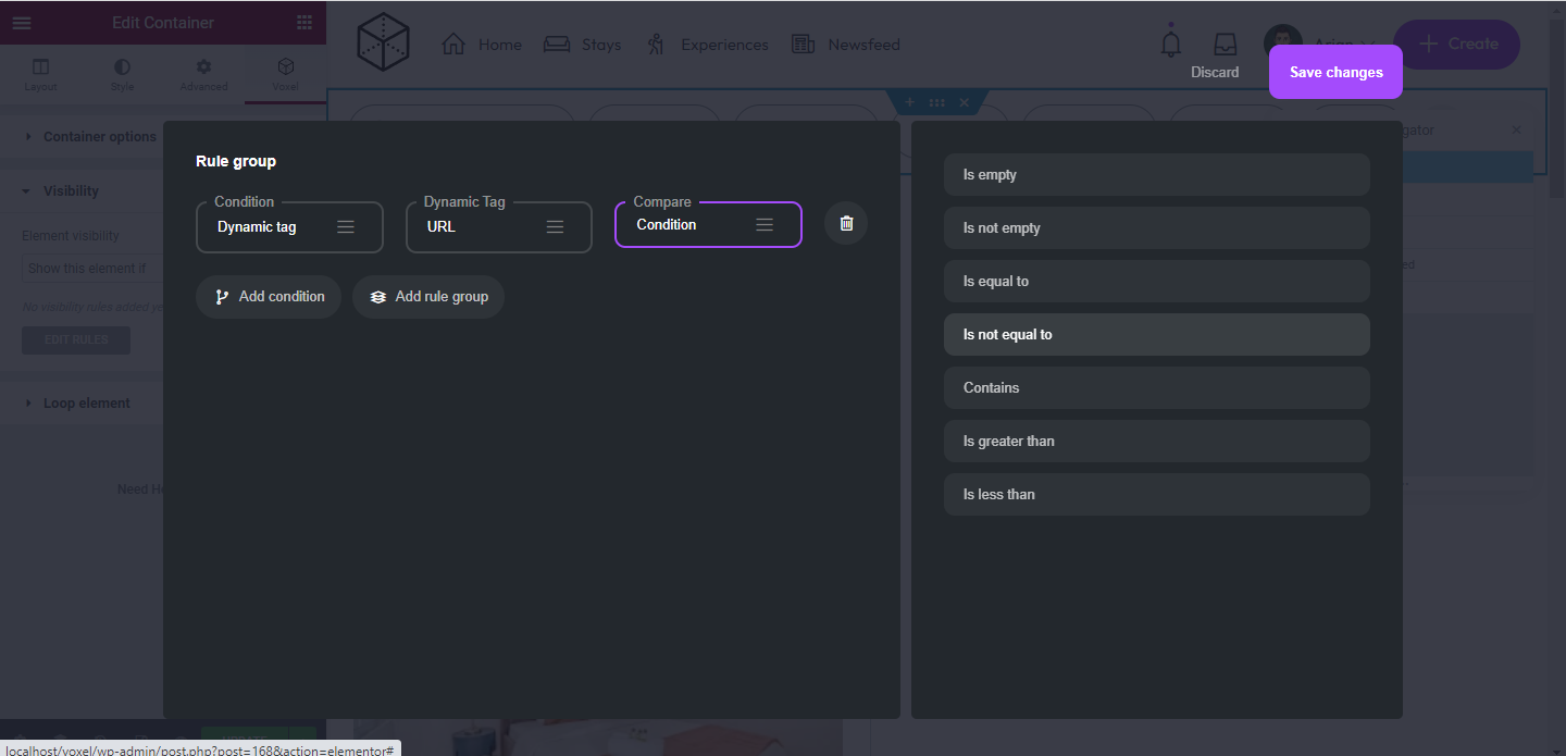 Container Visibility Conditions – VOXEL