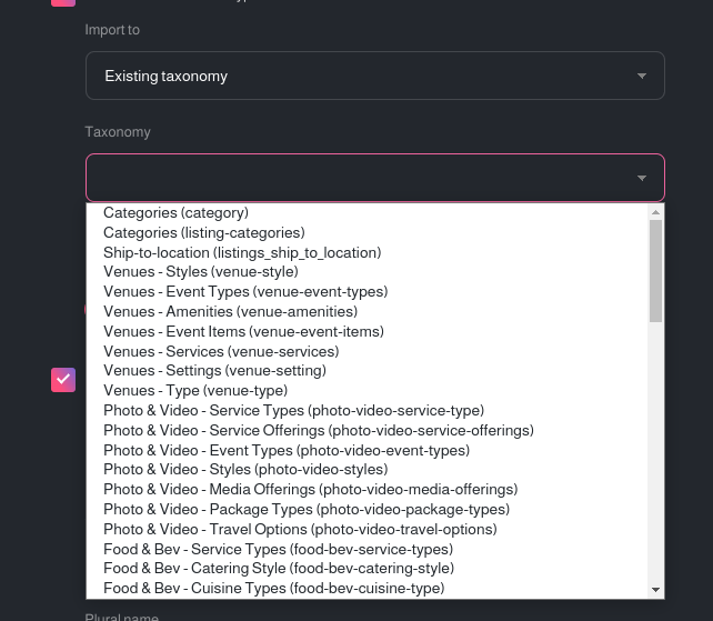 Importing taxonomies via library – VOXEL