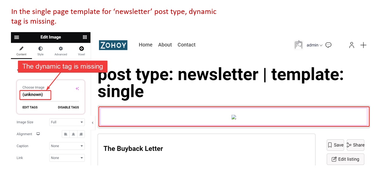 Dynamic Content Tag Missing Custom Fields — VOXEL