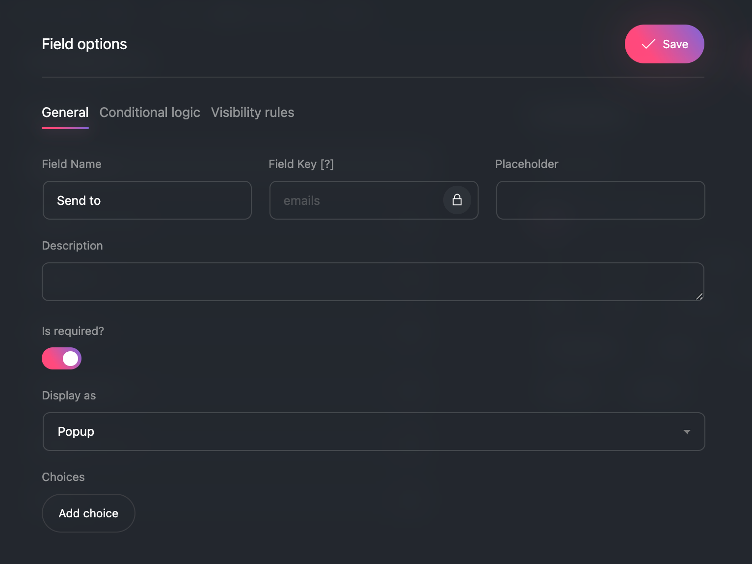 Multple Choice For Select Field — VOXEL