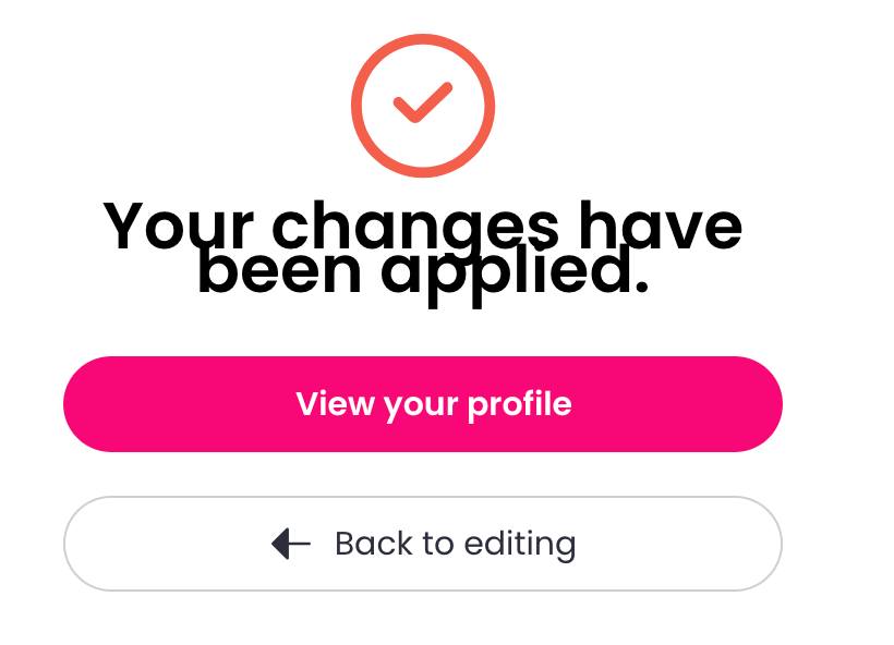 Editing The Profile Update Confirmation Screen — VOXEL