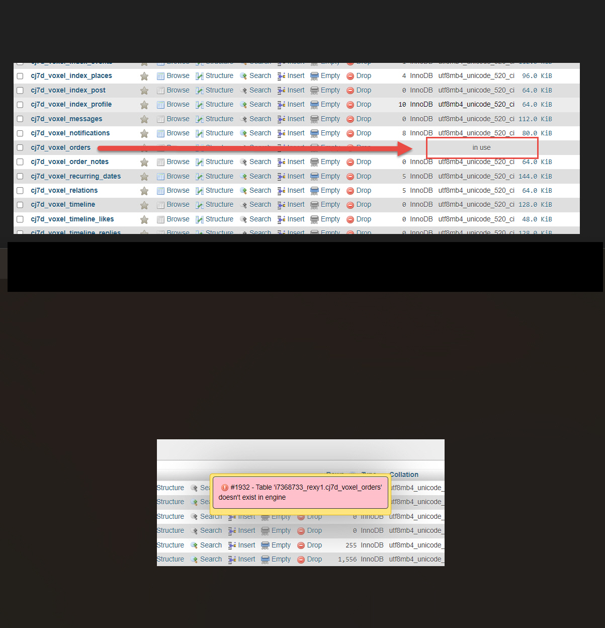 Order Tables Issue – VOXEL