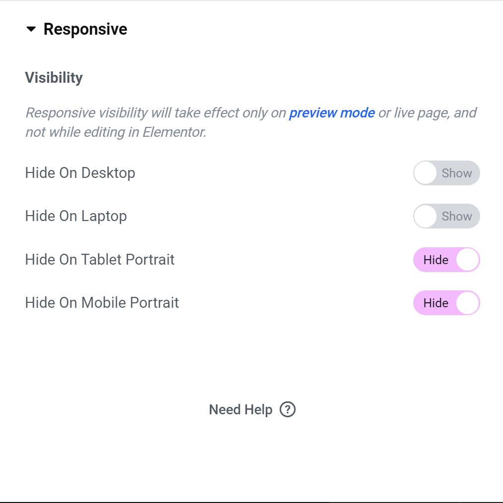 Elementor Visibility — VOXEL